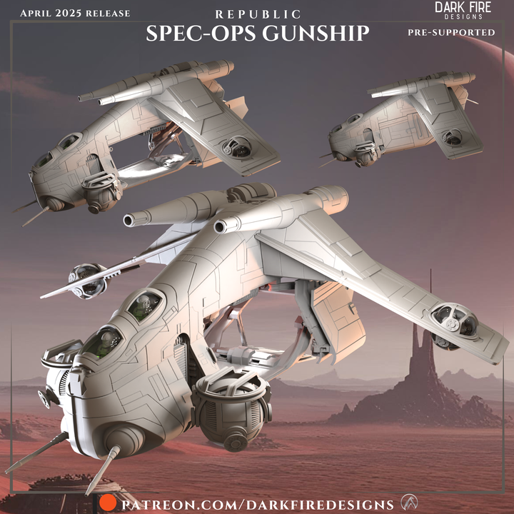 3D Printable Republic Spec-Ops Gunship by Dark Fire Designs